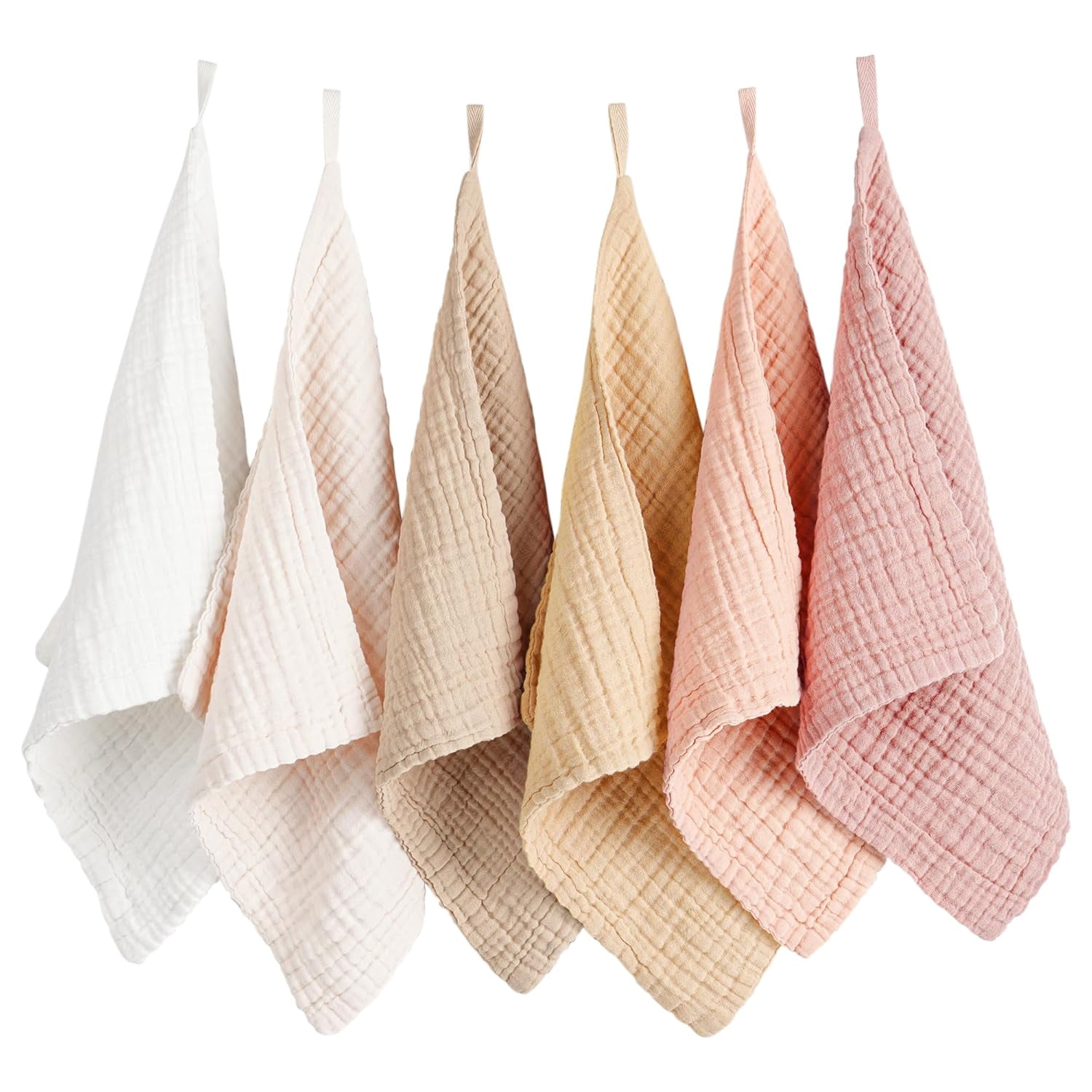 6 Pack Baby Muslin Washcloths for Unisex 100% Cotton Wash Cloth Set for ...