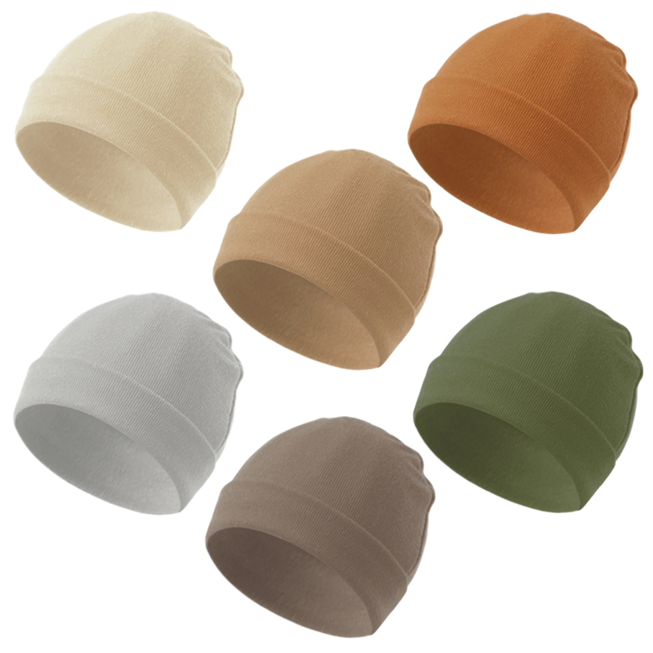 6 Pack Baby Newborn Hats Set for Unisex Infant Newborn Toddler Soft ...