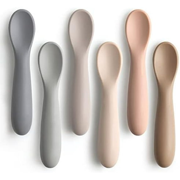 6 Pack Baby Spoons, Shorter Length for Self Feeding, First Stage Spoons ...