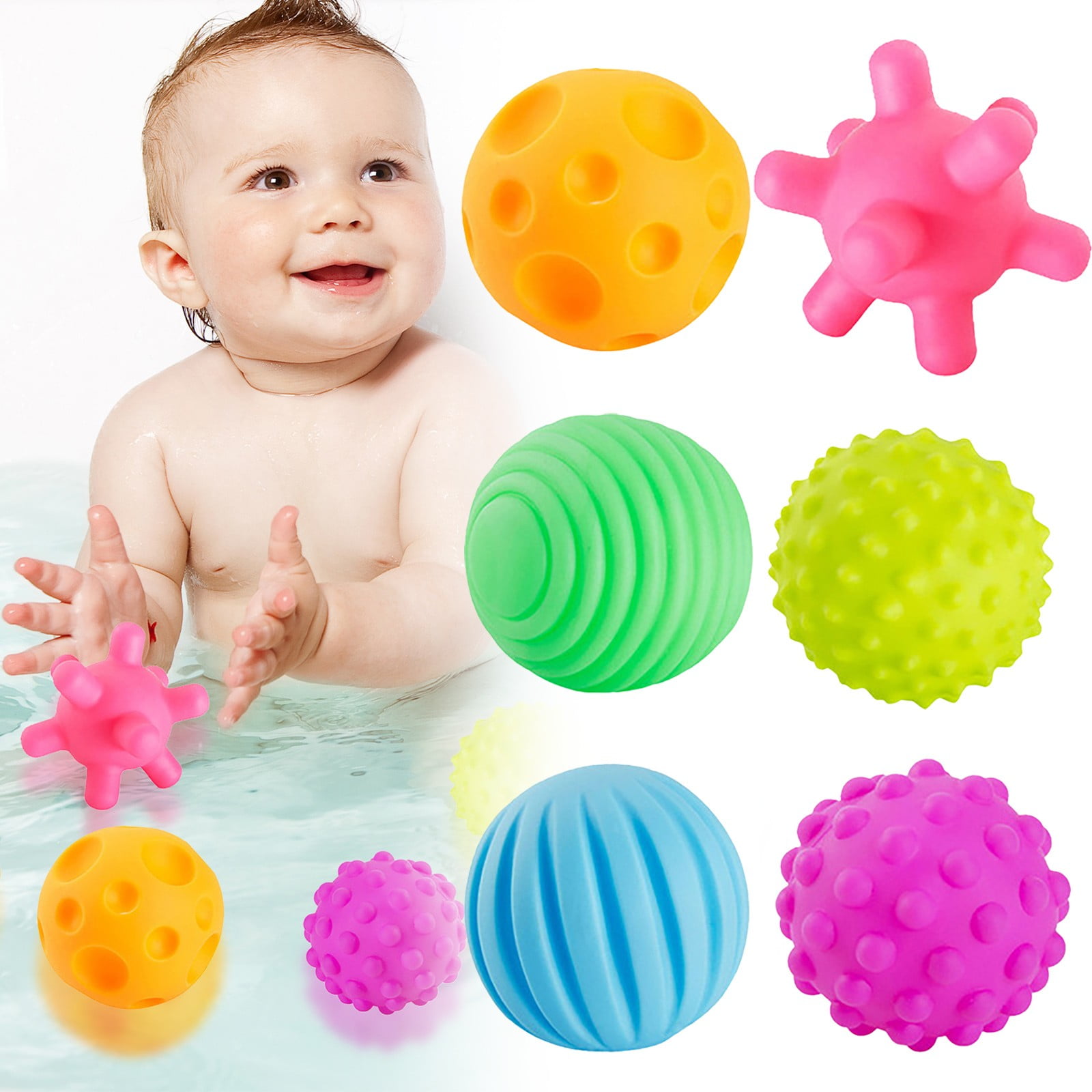 6 Pack Baby Textured Multi Sensory Toys Massage Ball Gift Set BPA Free ...