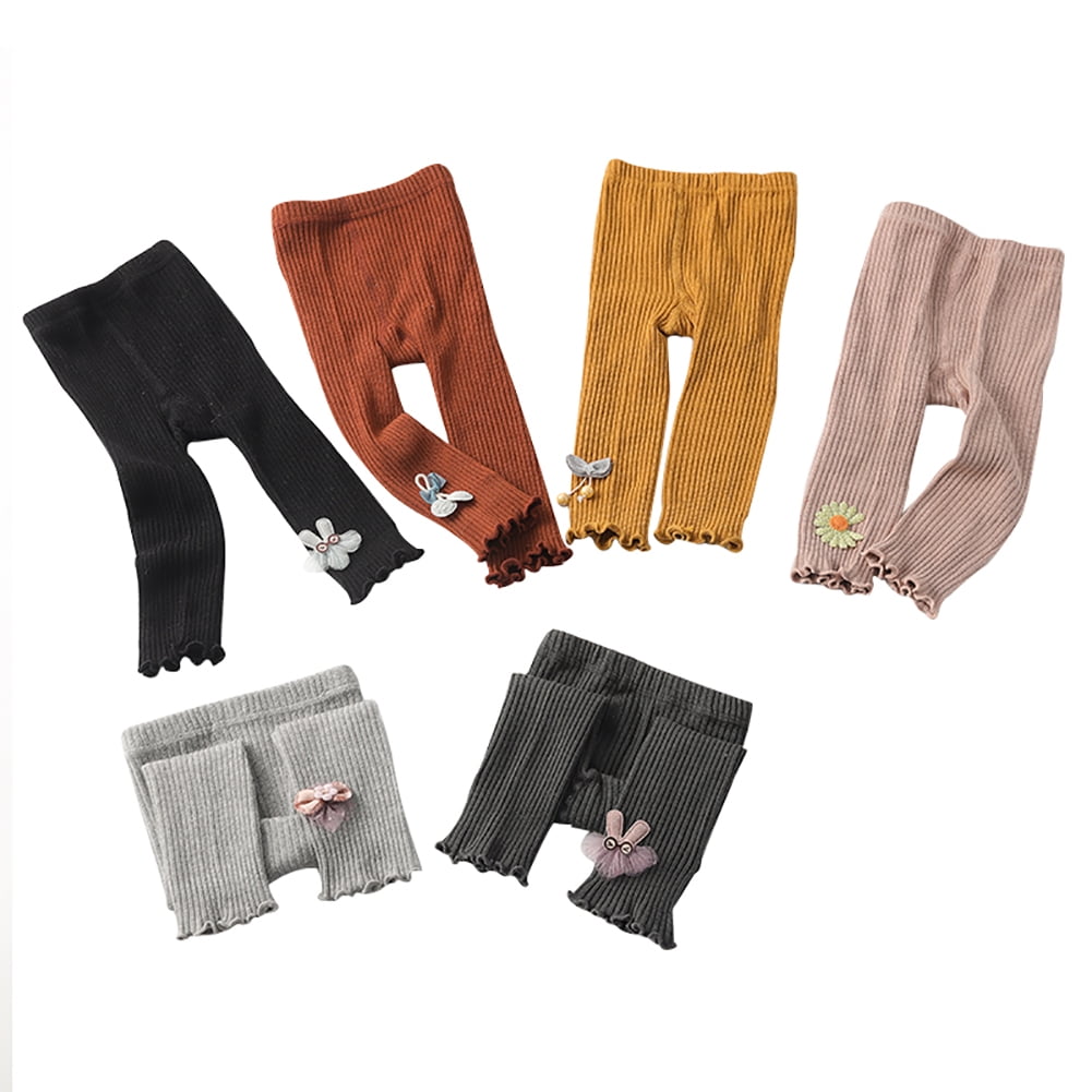 6 Pack Baby Toddler Kids Girls Footless Tights Cotton Leggings with ...