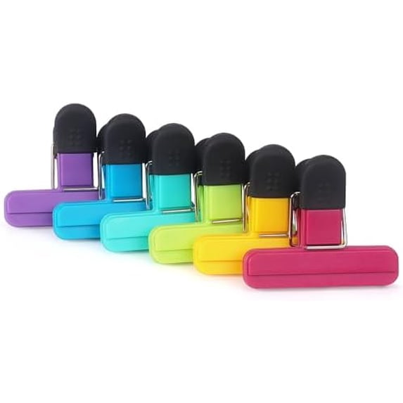 6 Pack Bag Clips, Food Clips, Chip Bag Clip Plastic Heavy Duty Seal ...