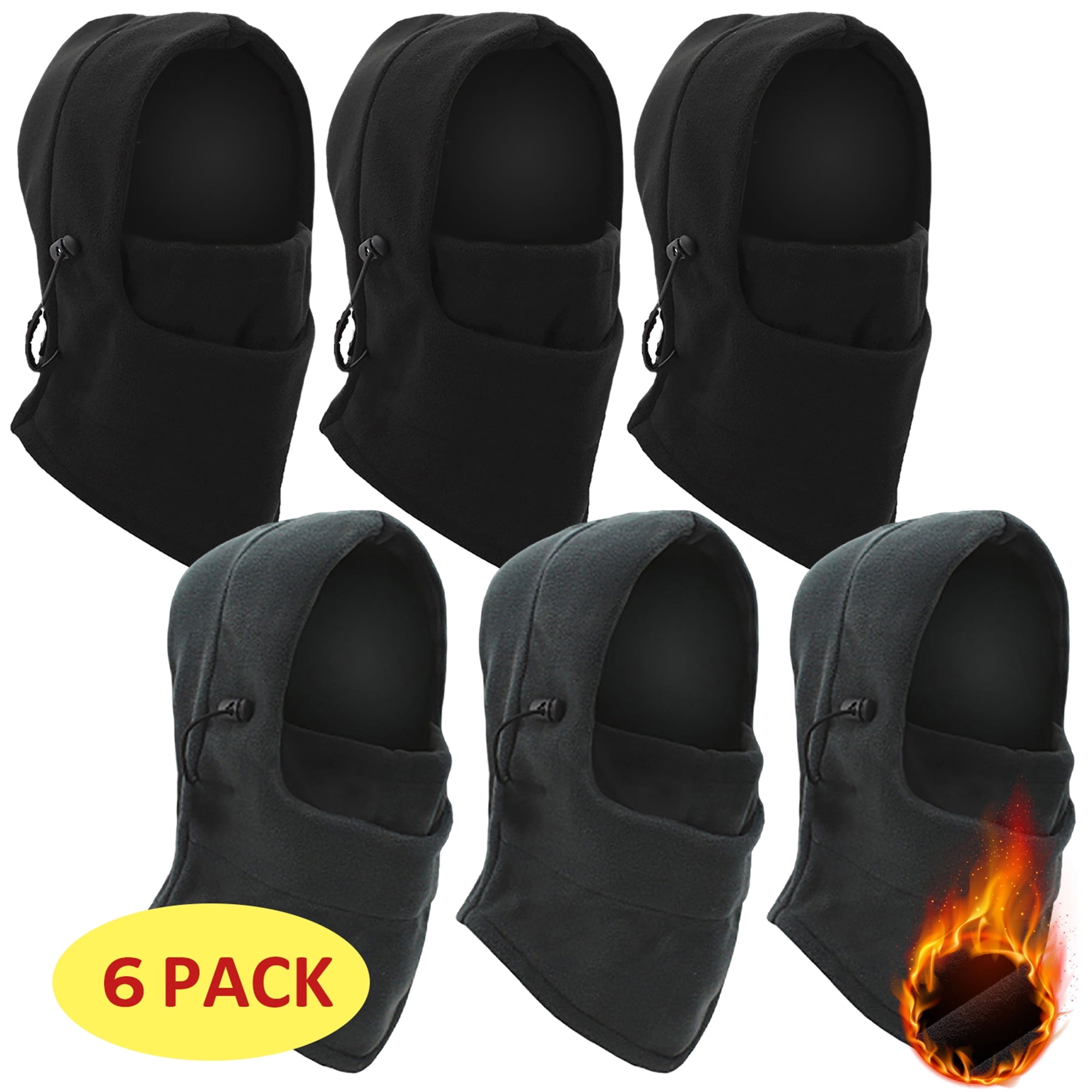 6 Pack Balaclava Ski Mask for Men Women Thermal Face Cover Windproof ...