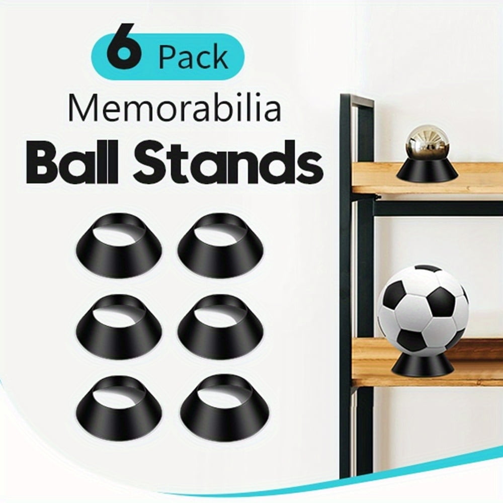 6-Pack Ball Display Stands, All-Purpose Plastic Pedestal Holder for ...