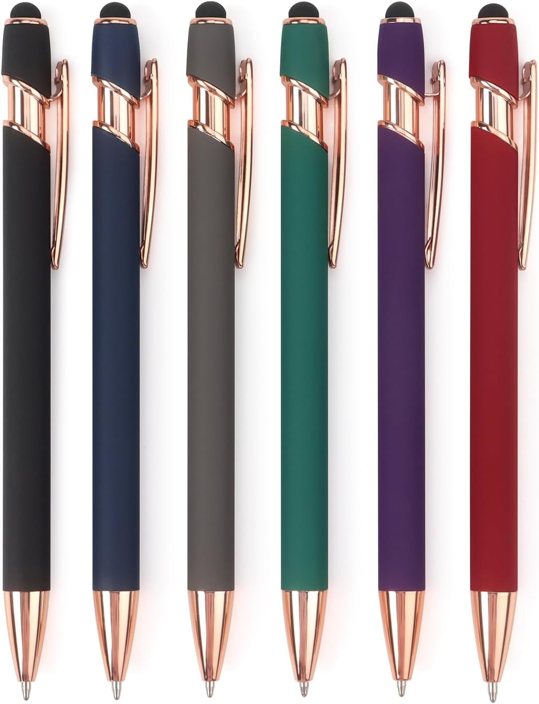 6 Pack Ballpoint Pen 2-in-1 Stylus Retractable Ballpoint Pen with ...