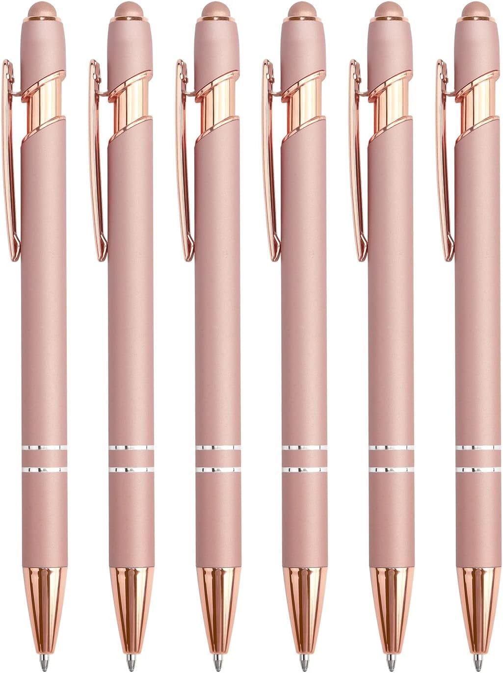 6 Pack Ballpoint Pen 2-in-1 Stylus Retractable Ballpoint Pen with ...