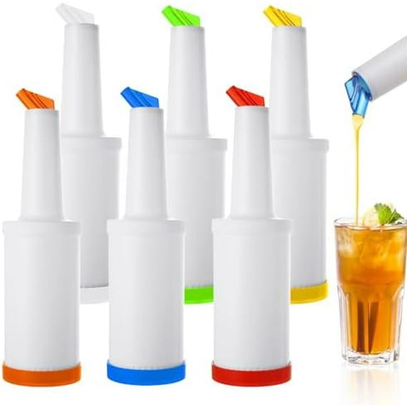 6 Pack Bar Juice Pour Bottles Juice Pourers for Bartending, Store and ...
