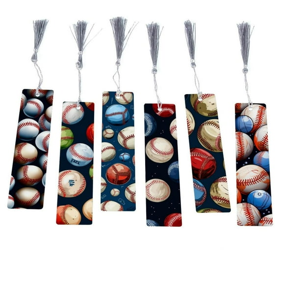 6 Pack Baseball Bookmarks with Tassels for Kids School Supplies, Book ...