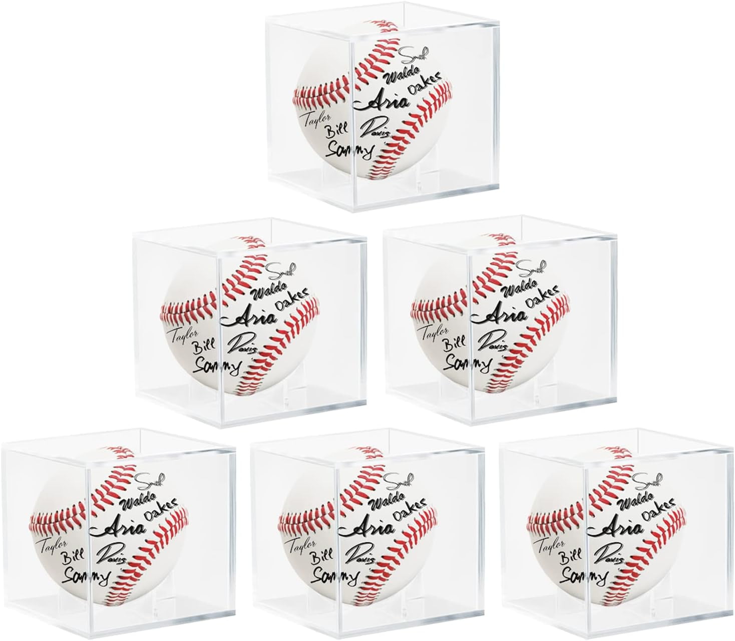 6 Pack Baseball Case for Display, UV Protected Baseball Display Cube ...