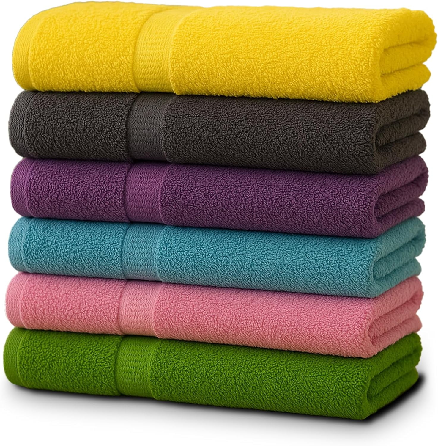 6-Pack Bath Towels - 30" x 60" - Ultra Soft 100% Cotton Large Bath ...