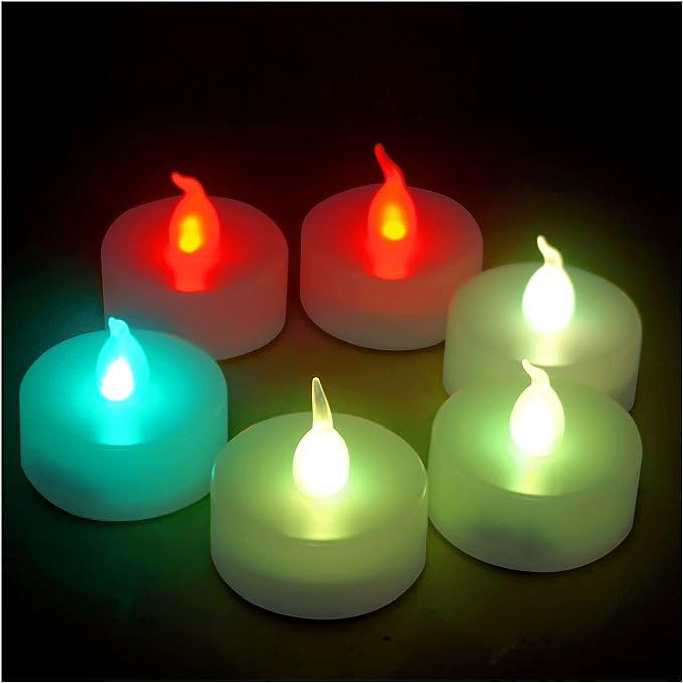 6 Pack Battery Operated RGB Flickering Tea Lights, Bright Flameless ...