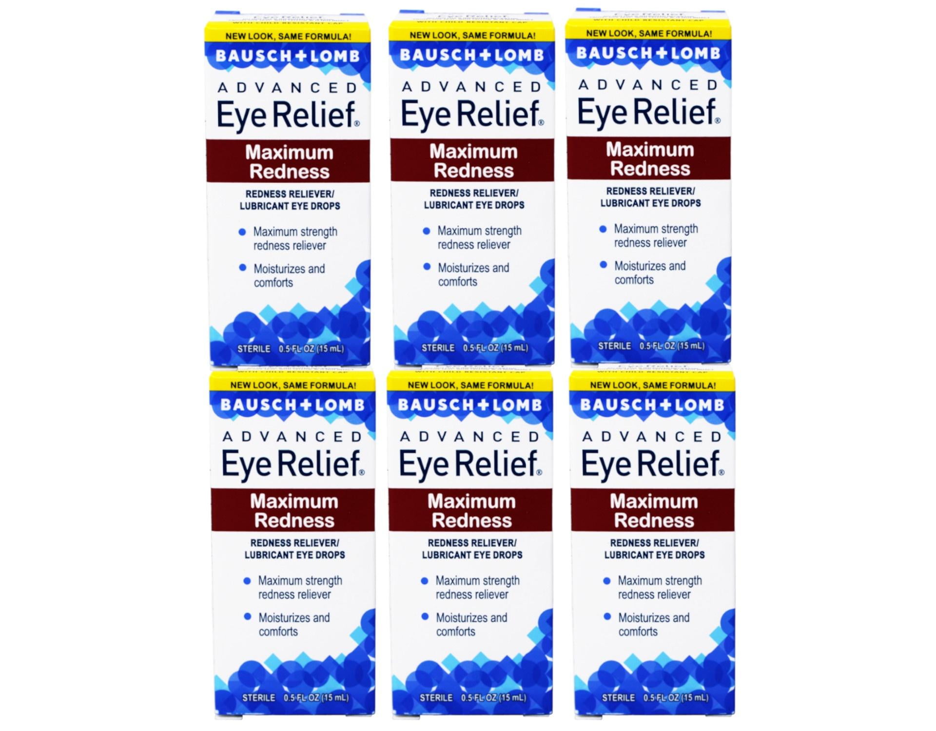 6 Pack - Bausch & Lomb Advanced Eye Relief Redness Maximum Relief Eye ...