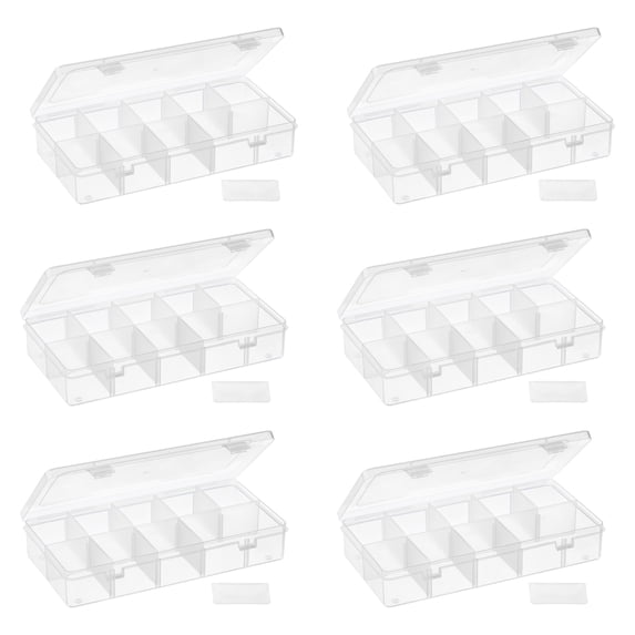 6 Pack: Bead Storage Box with Adjustable Compartments by Bead Landing ...