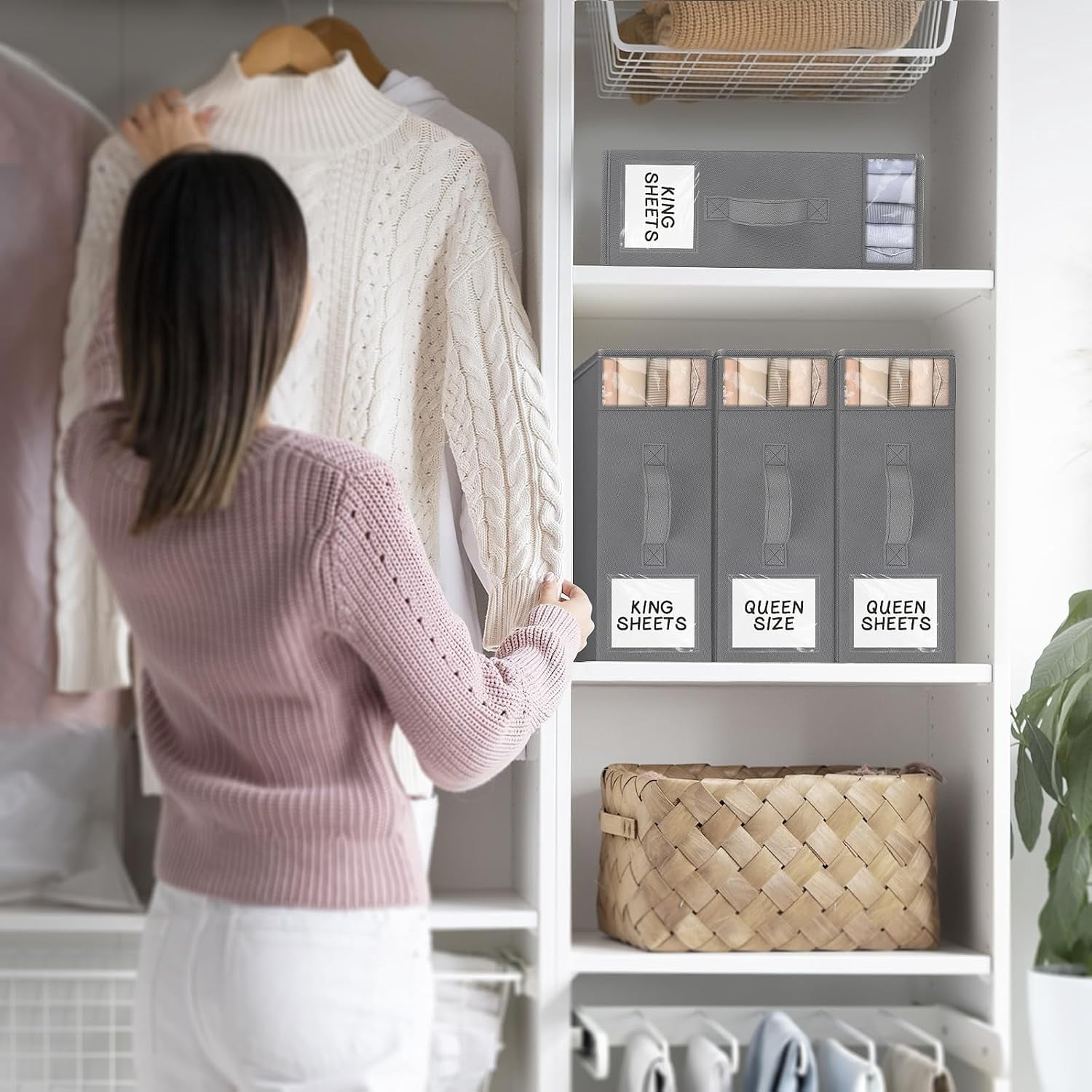 6 Pack Bed Sheet Closet Organizers and Storage - Walmart.com