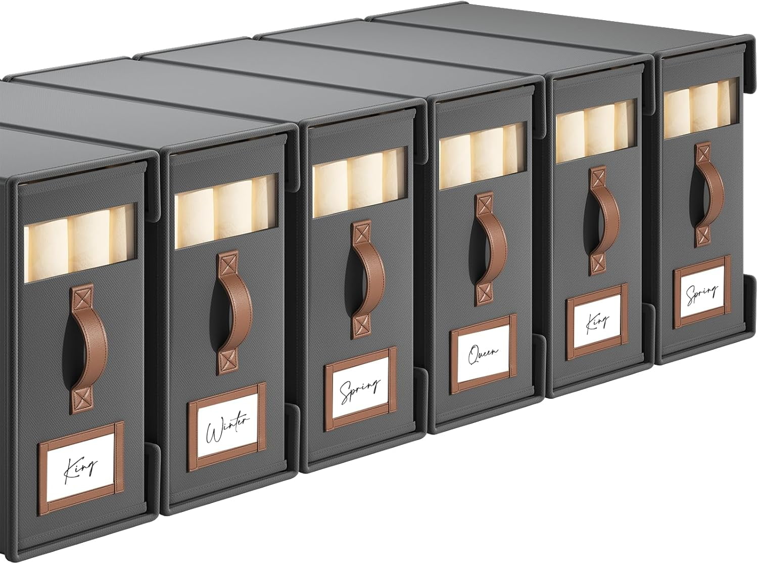 6 Pack Bed Sheet Organizers And Storage(Cal King Size) With Leather ...