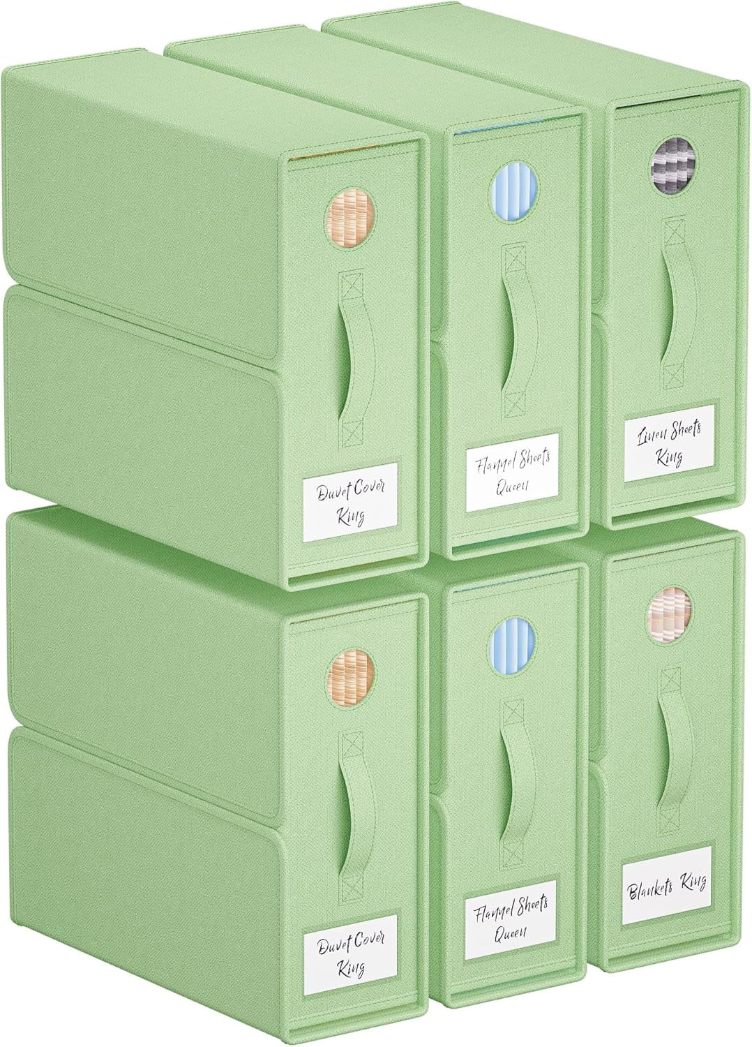 6 Pack Bed Sheet Organizers and Storage, Foldable Fabric Bins with ...