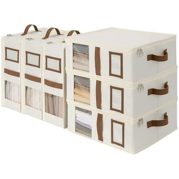 6-Pack Bed Sheet Organizers and Storage, Foldable Bedsheet Holder for ...