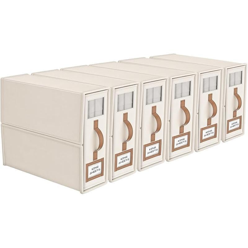 6 Pack Bed Sheets Organizers And Storage (King Size), Foldable Sheet ...