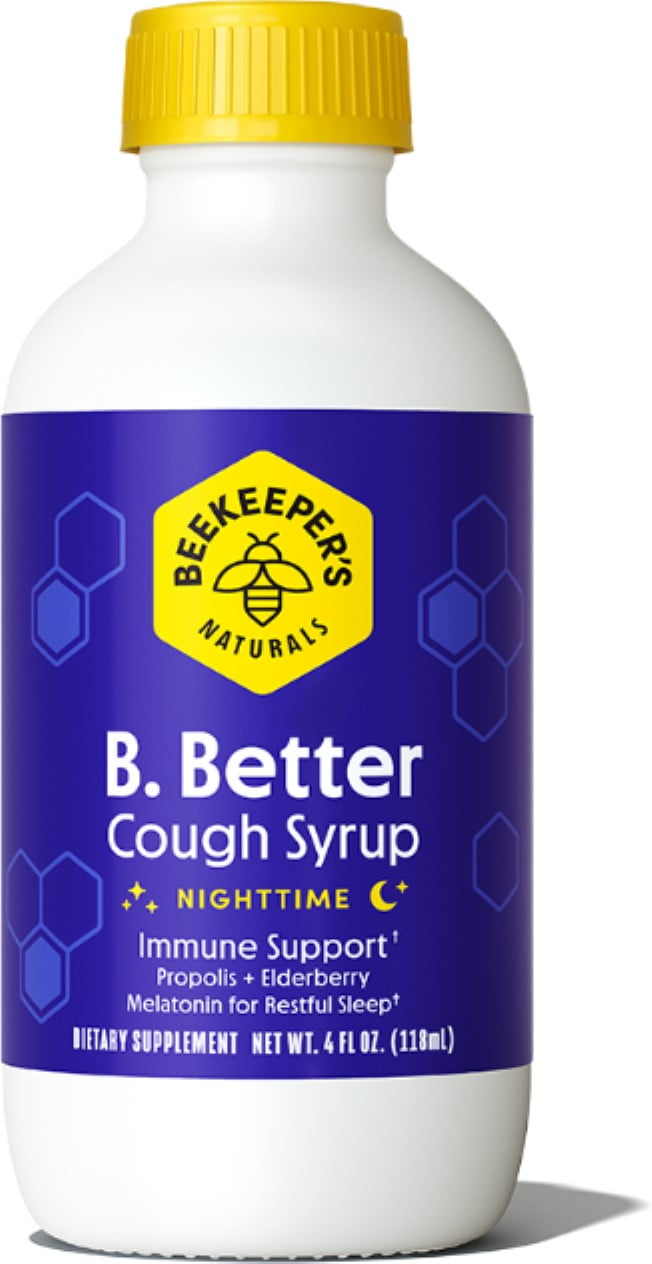 6 Pack - Beekeeper's Naturals B.Better Nighttime Cough Syrup, 4 oz ...