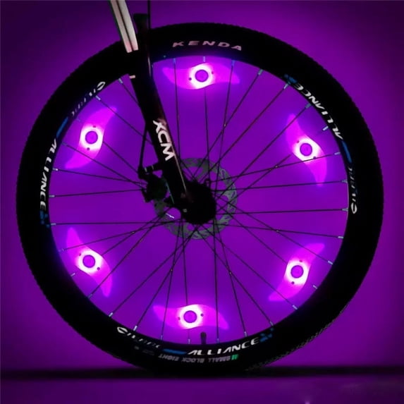 6 Pack Waterproof LED Bike Spoke Lights, Bicycle Wheel Light, Purple ...