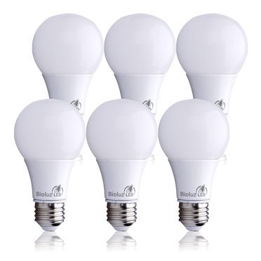 6 Pack Bioluz LED 60 Watt Light Bulb Replacement Warm White Non ...