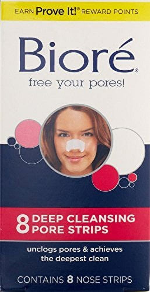 6 Pack - Biore Deep Cleansing Pore Strips Nose 8 Each - Walmart.com