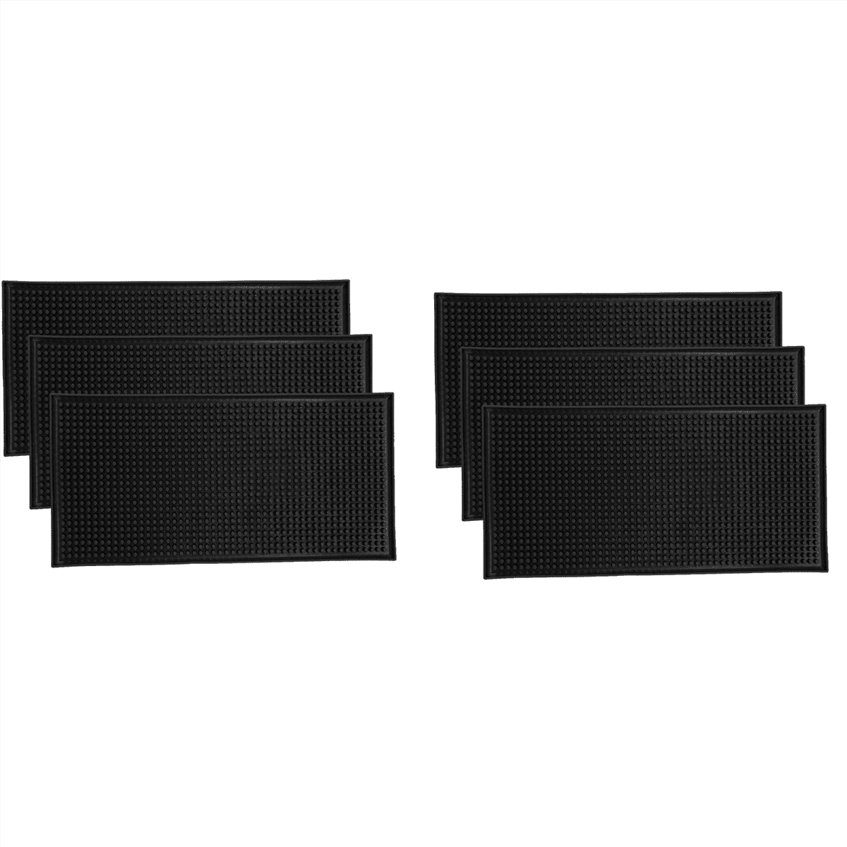 6 Pack Black Bar Mat Spill Glass Drying Cocktail Mixing Service for ...