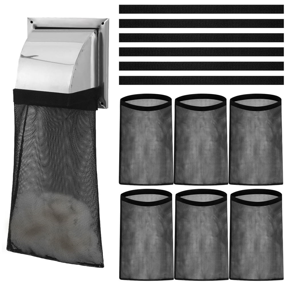 6 Pack Black Dryer Vent Cover,Mesh Dust Trap Catcher,Dryer Vent Lint ...