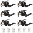 (6 Pack Black Entry Knobs with Lock and Key, Keyed Alike Lockset Combo ...