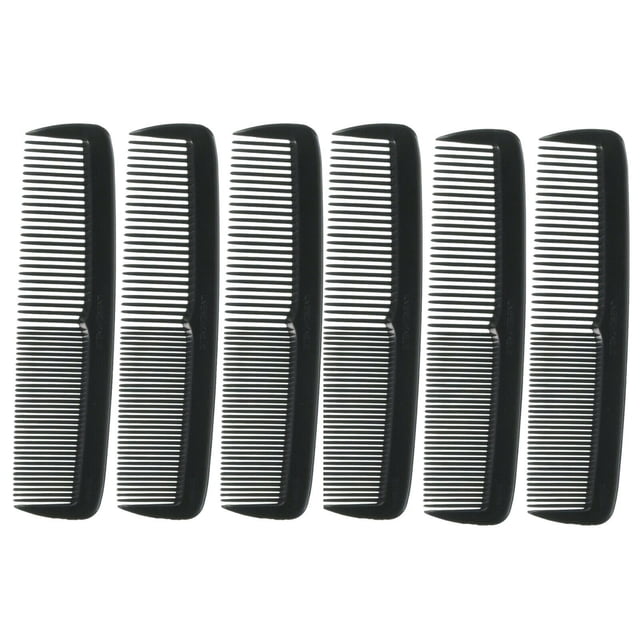 Professional Quality Pocket Combs, 6 Pack Black Hair Comb, 5 Inch ...