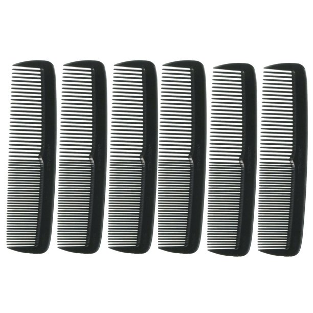 6 Pack Black Hair Pocket Size 5" Unbreakable Plastic Comb - Walmart ...