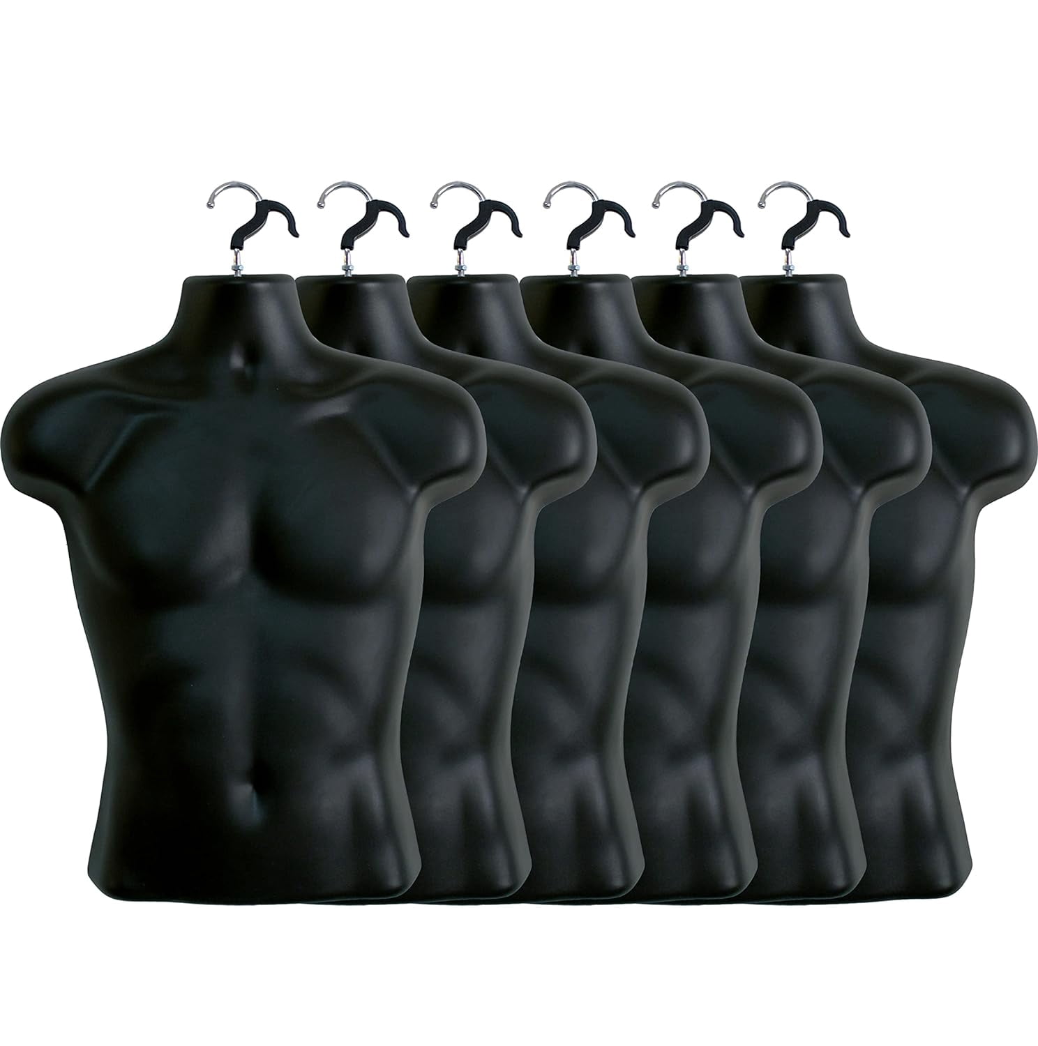 6 Pack Black Male Mannequin Torso, Dress Form Tshirt Display Countertop ...