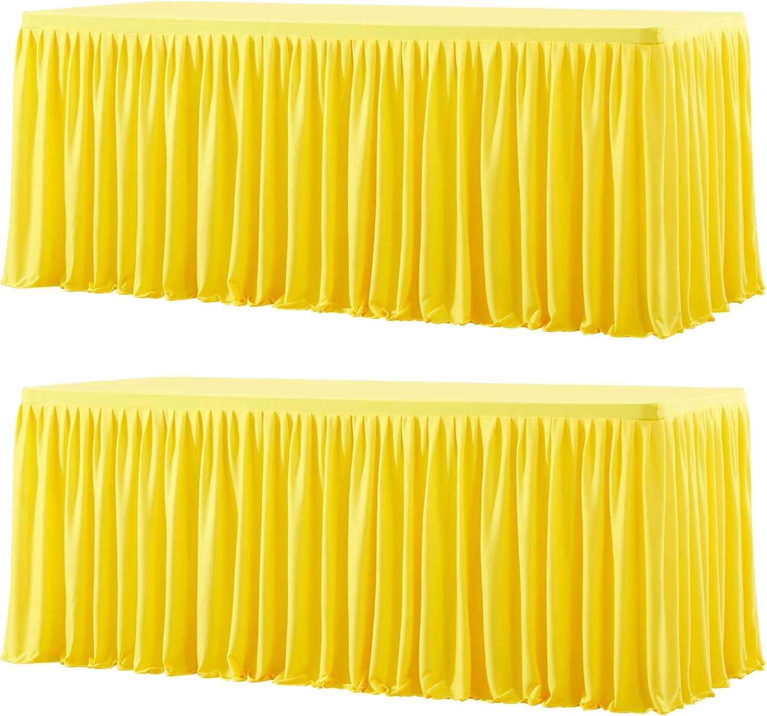 6 Pack Black Rectangle Table Clothes for 8 Foot Tables Polyester Fitted ...