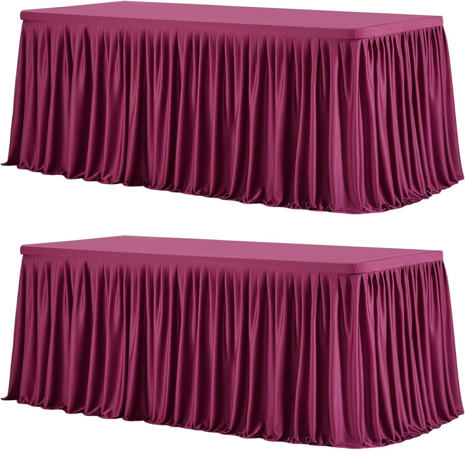 6 Pack Black Rectangle Table Clothes for 8 Foot Tables Polyester Fitted ...