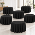 6 Pack Black Round Tablecloths 108 Inch For 48