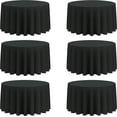 6 Pack Black Round Tablecloths 120 Inch for Elegant Wedding Decor ...