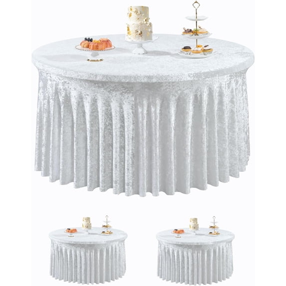 6 Pack Black Velvet Tablecloth Suited to 60in Round Table Stretchy ...