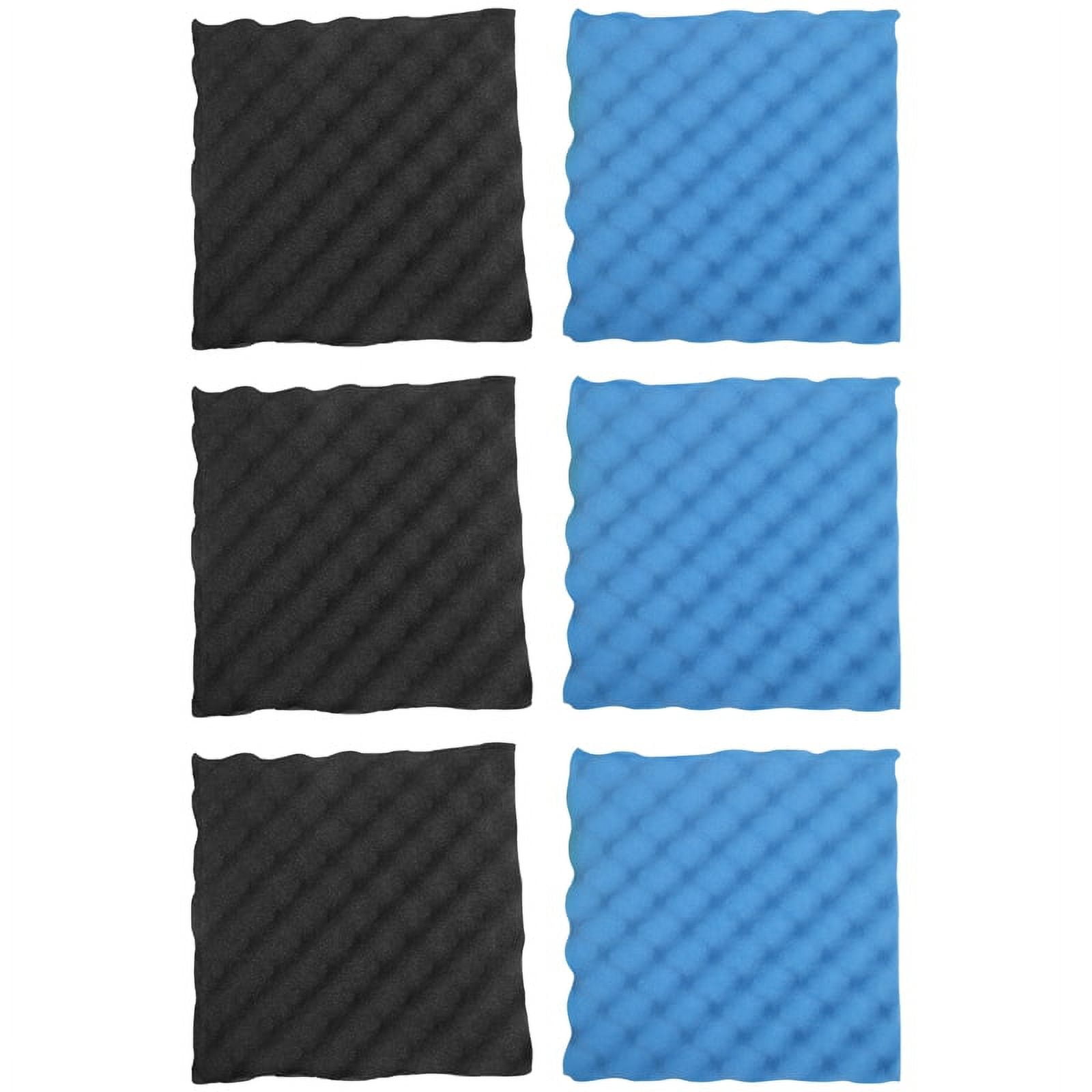 6 Pack Black + blue / Charcoal egg crate foam acoustic tiles ...