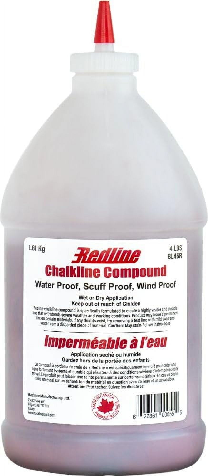 6 Pack Blackline BL46R Red Water Proof Chalk Line Compound - 4 lb ...