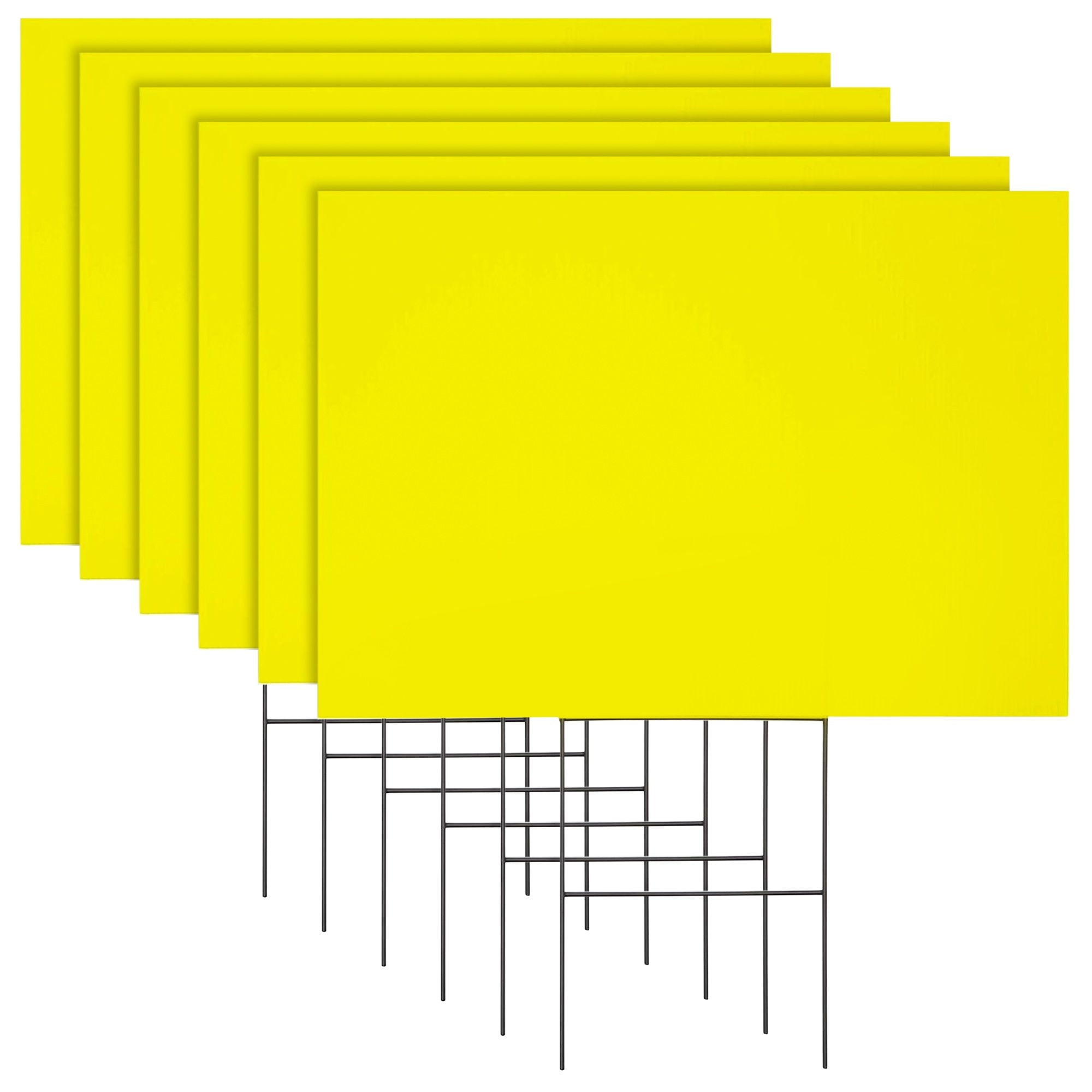 6 Pack Neon Yellow Corrugated Plastic Yard Signs with Metal Stakes ...