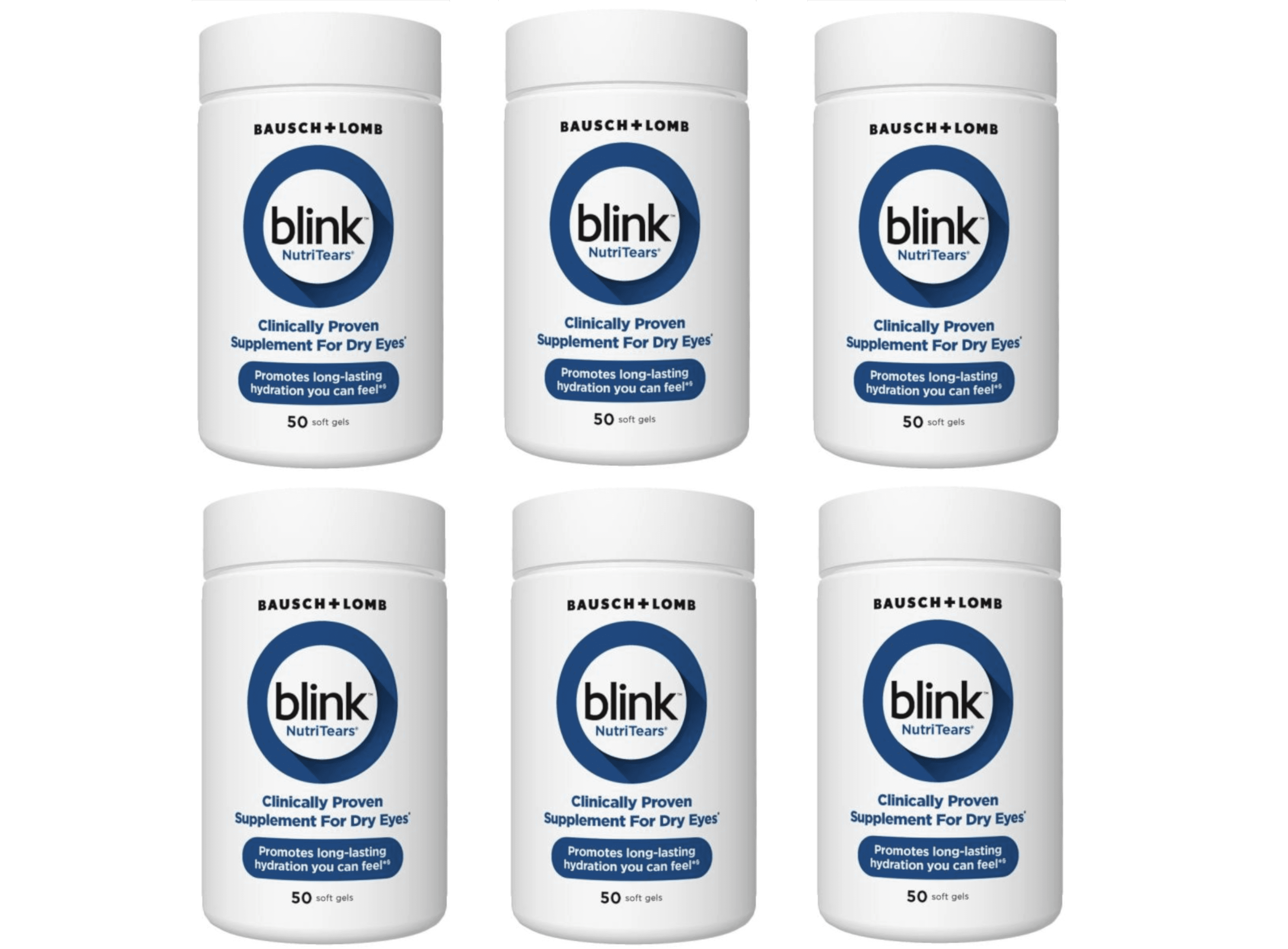 6 Pack - Blink NutriTears Clinically Proven Supplement for Dry Eyes, 50 ...
