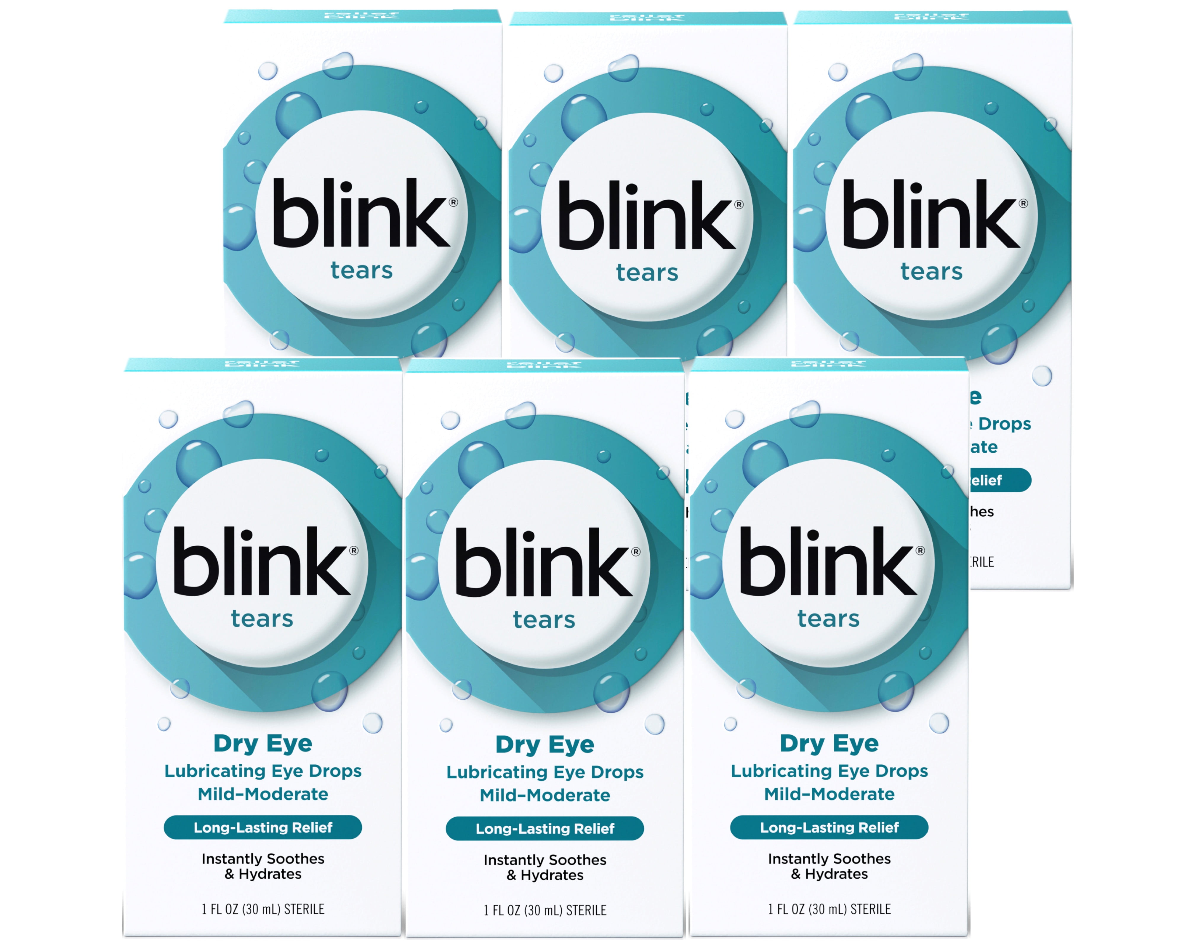 6 Pack - Blink Tears Lubricating Eye Drops – Long-Lasting Hydration for ...