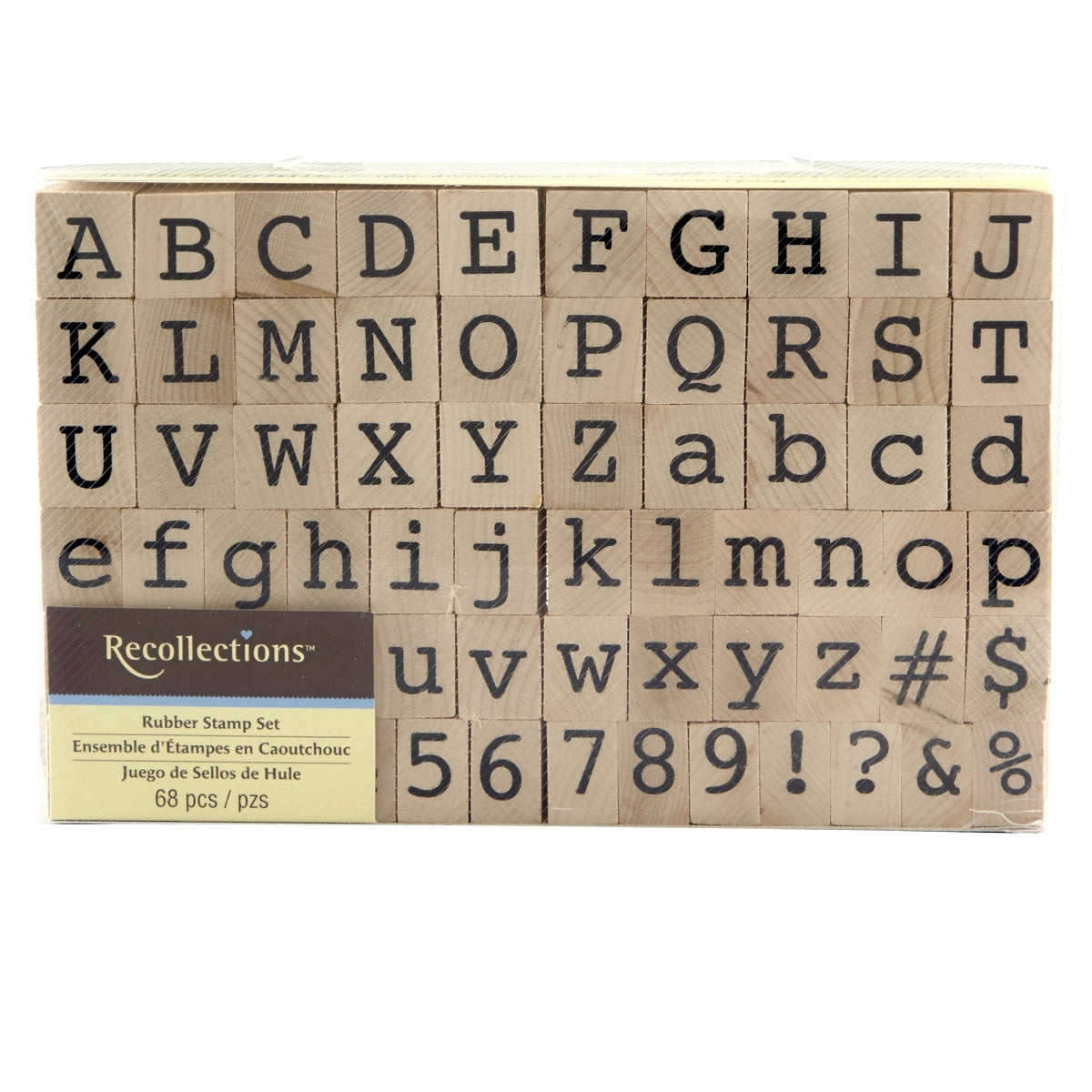 6 Pack: Block Alphabet & Numbers Wood Stamp Set by Recollections ...