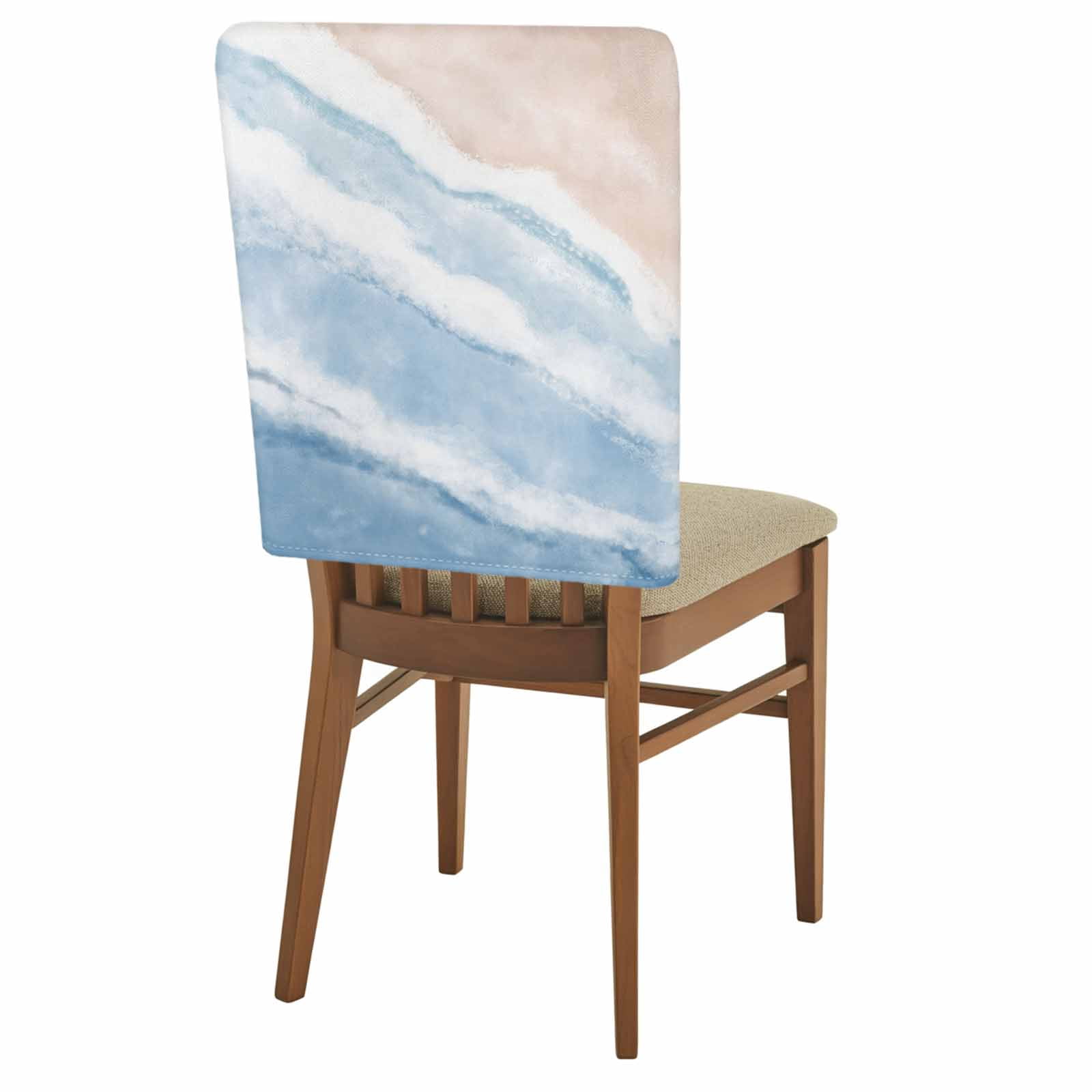 6 Pack Blue Beach Waves Chair Back Covers Nautical Coastal Abstract ...
