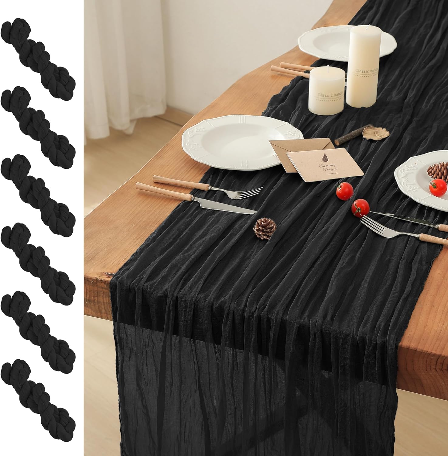 6 Pack Blue Cheese Cloth Table Runner, 35x120 Inch Boho Rustic Cheese ...
