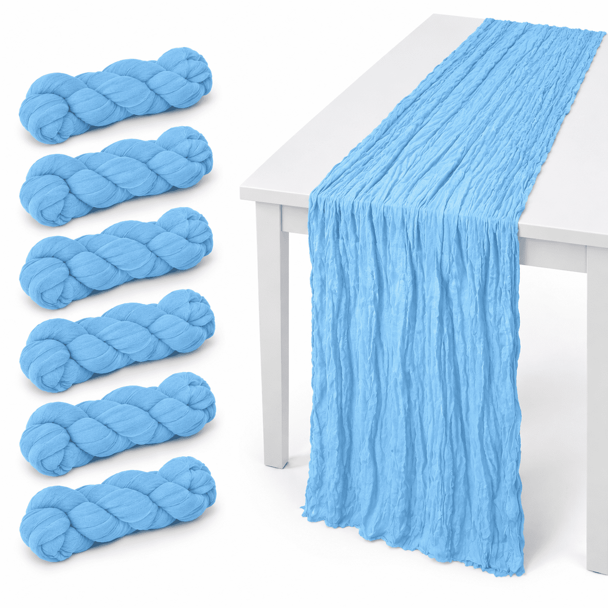 6 Pack Blue Cheesecloth Table Runner 35 X 120 Inch - Walmart.com