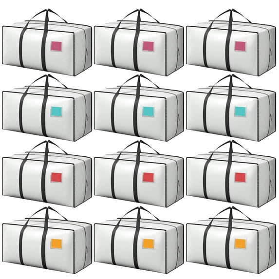 6 Pack Blue Heavy Duty Foldable Moving Storage Bags, 93L Holds Up ...
