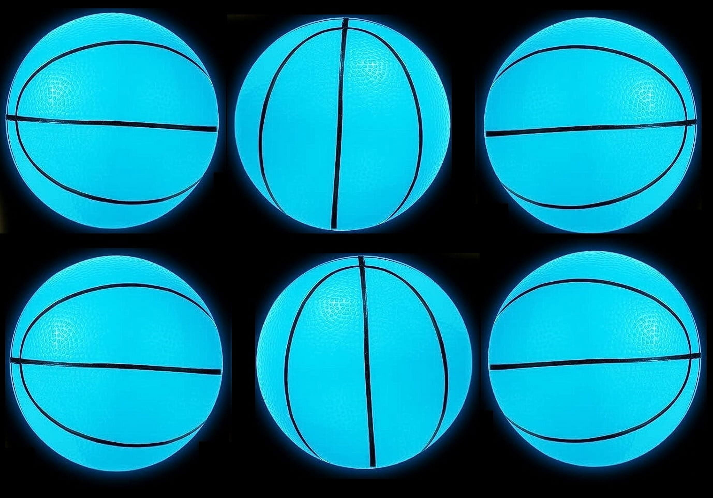 6 Pack Blue! Inflatable Glow in The Dark Mini Basketballs Includes Pump ...