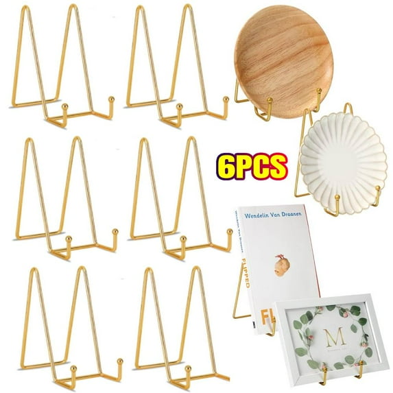 6 Pack Book Stands for Display Metal Picture Frame Stand Book Plate ...