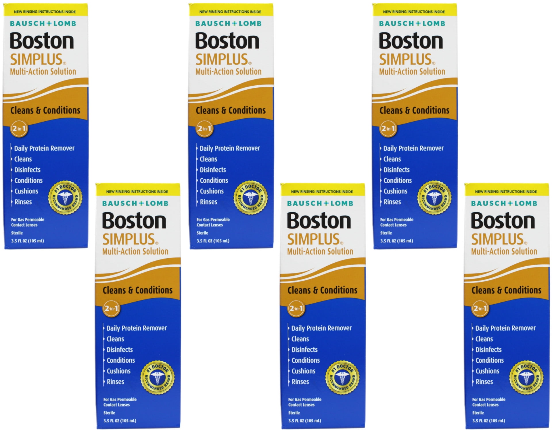 6 Pack - Boston Simplus Multi-action Solution 3.5oz Each - Walmart ...
